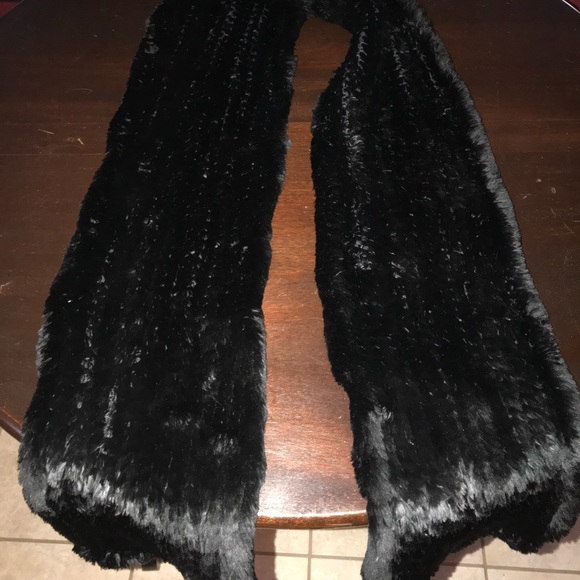 Scassi | Accessories | Knittedblack Rabbit Fur Scarf Byscassi | Poshmark